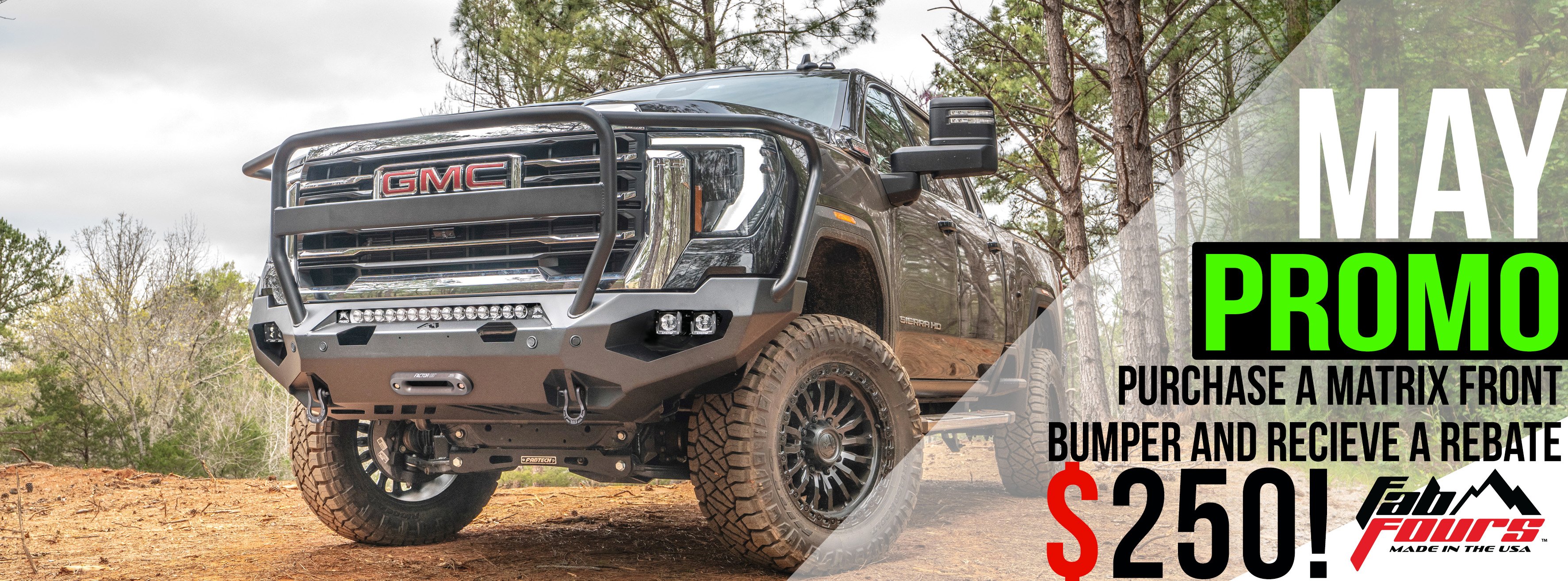 Fab Fours May Promo: $250 Rebate on Matrix Front Bumpers